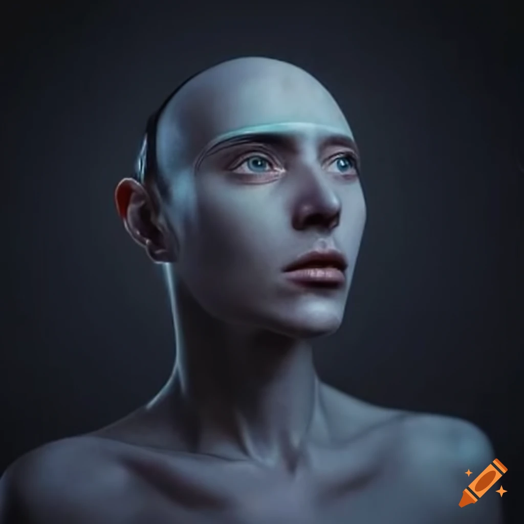 Portrait of a person with futuristic features