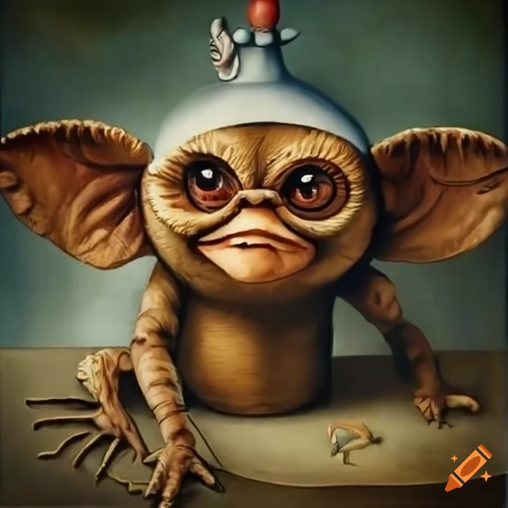 Artwork of gremlins fixing machines on Craiyon