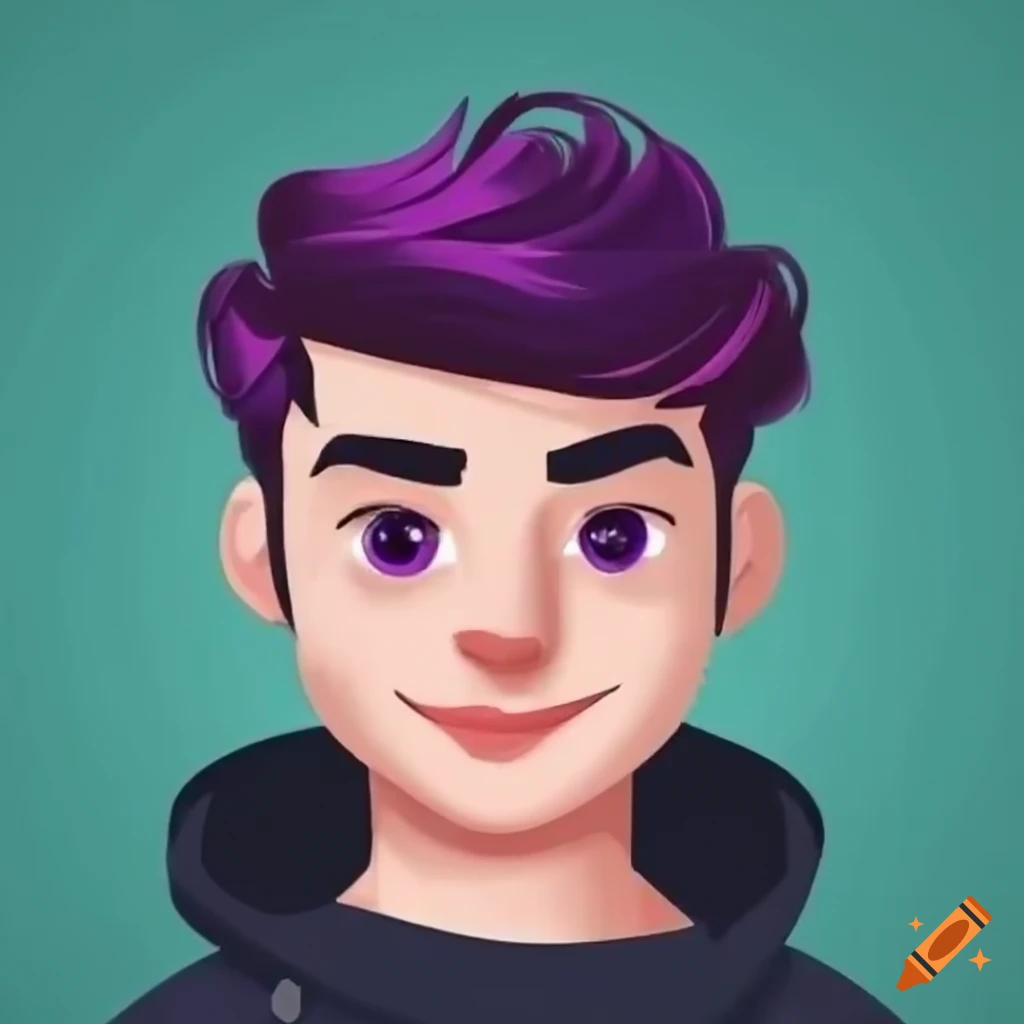 Logo D un Youtuber Avec Des Traits Arrondis Et Des V tements Violets logo-d-un-youtuber-avec-des-traits-arrondis-et-des-v-tements-violets