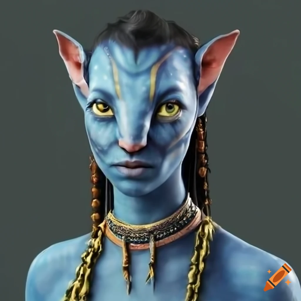 Realistic portrayal of a na'vi woman from avatar