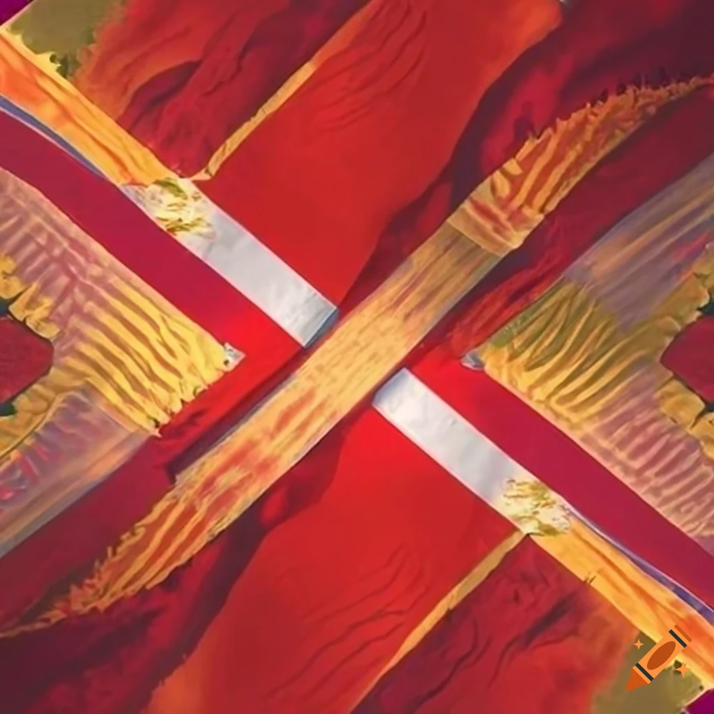 Red flag with intense heat and power symbolism