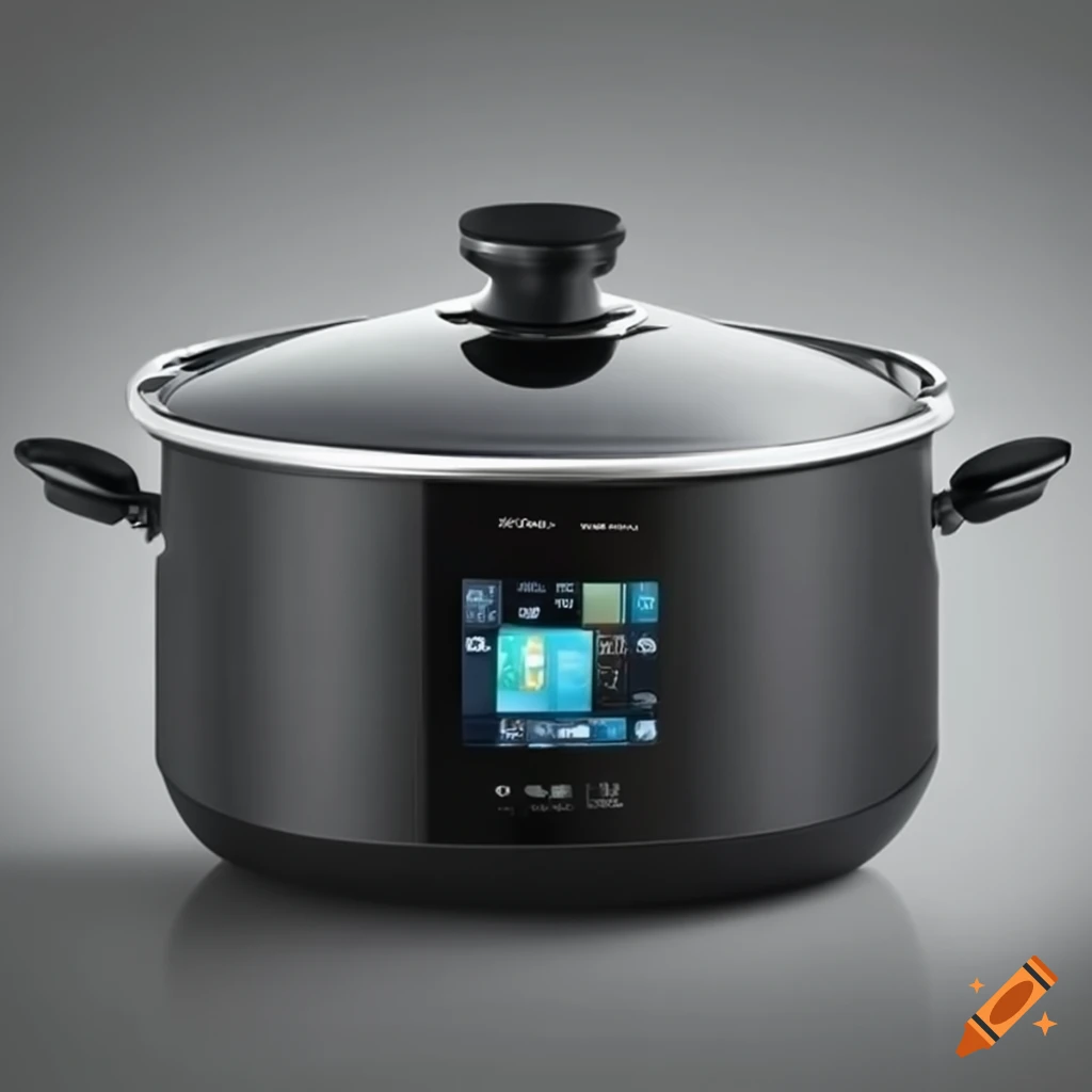 Advanced cooking pot with touchscreen and camera on Craiyon