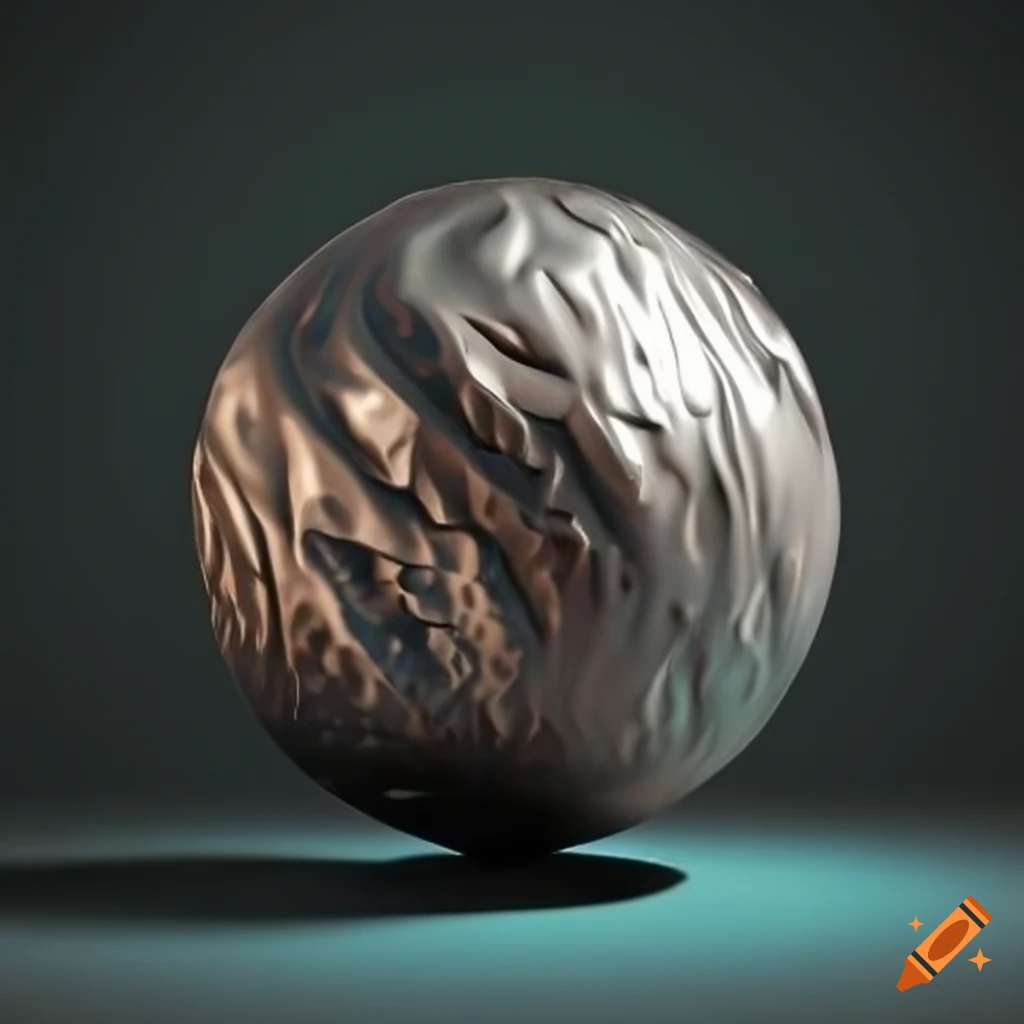 Stylized image of a liquid metal sphere on Craiyon