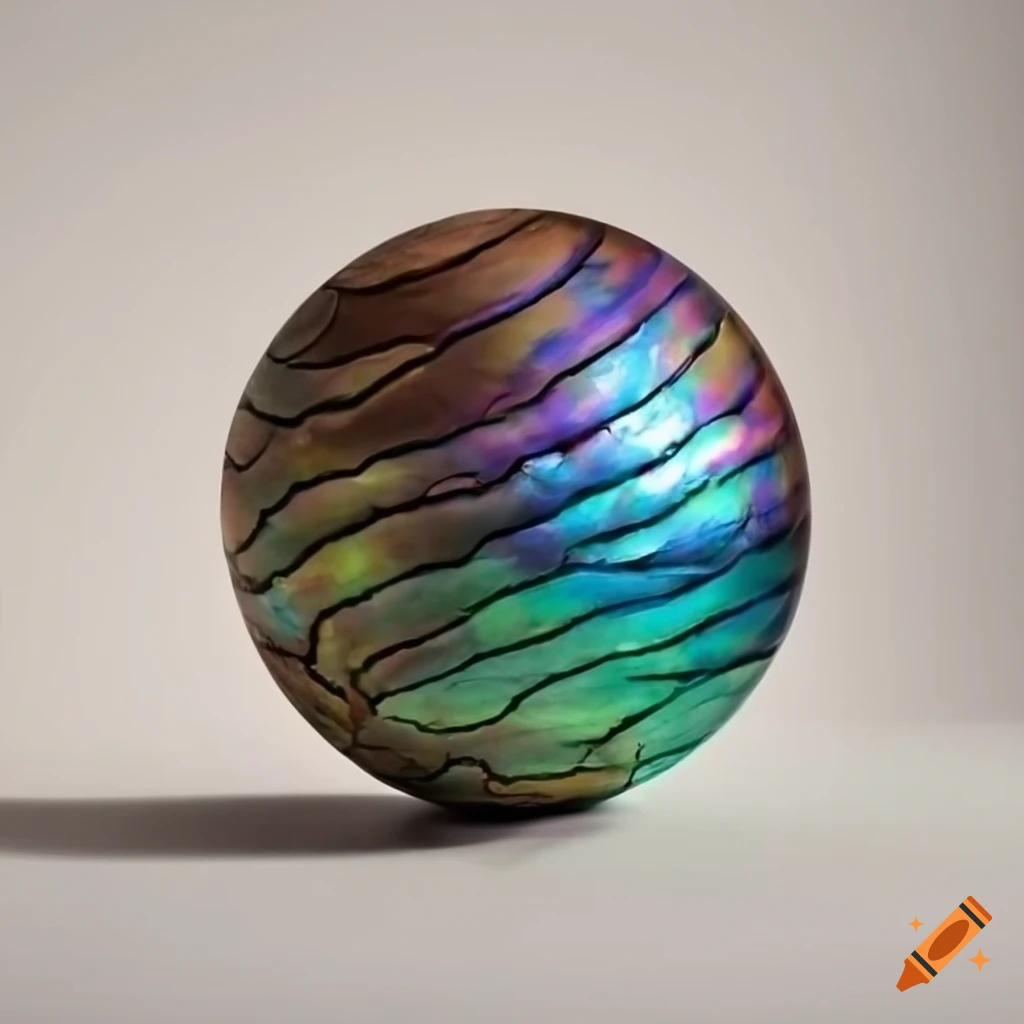 Abstract artwork of a colorful, textured sphere