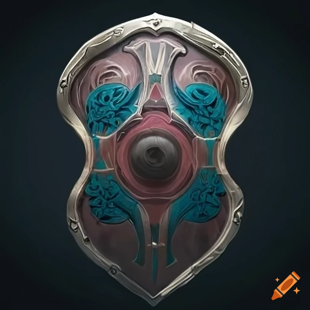 Symmetrical elite shield with magical design on Craiyon