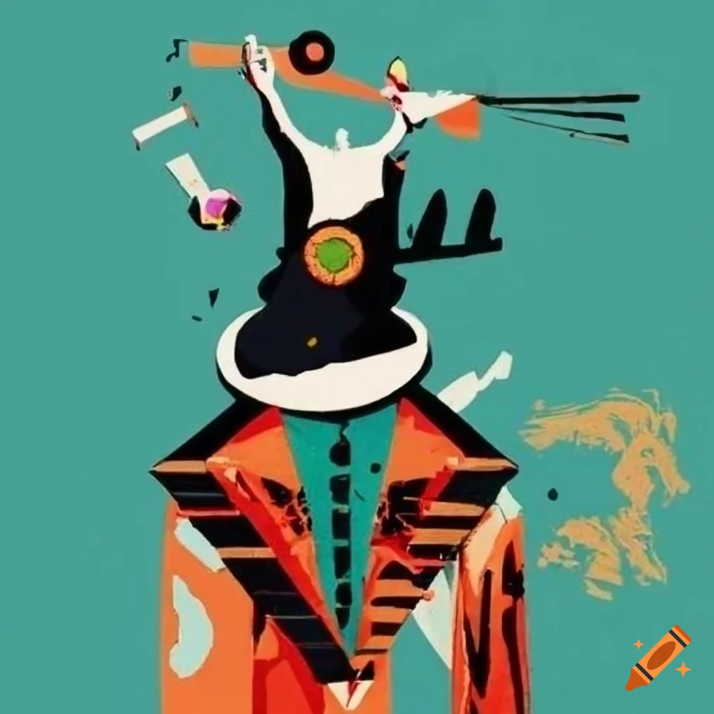 Colorful dadaist style collage artwork