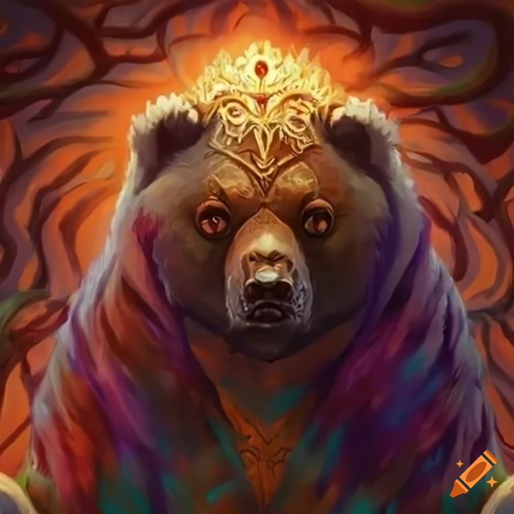 Psychedelic artwork of Ayula Queen Among Bears on Craiyon