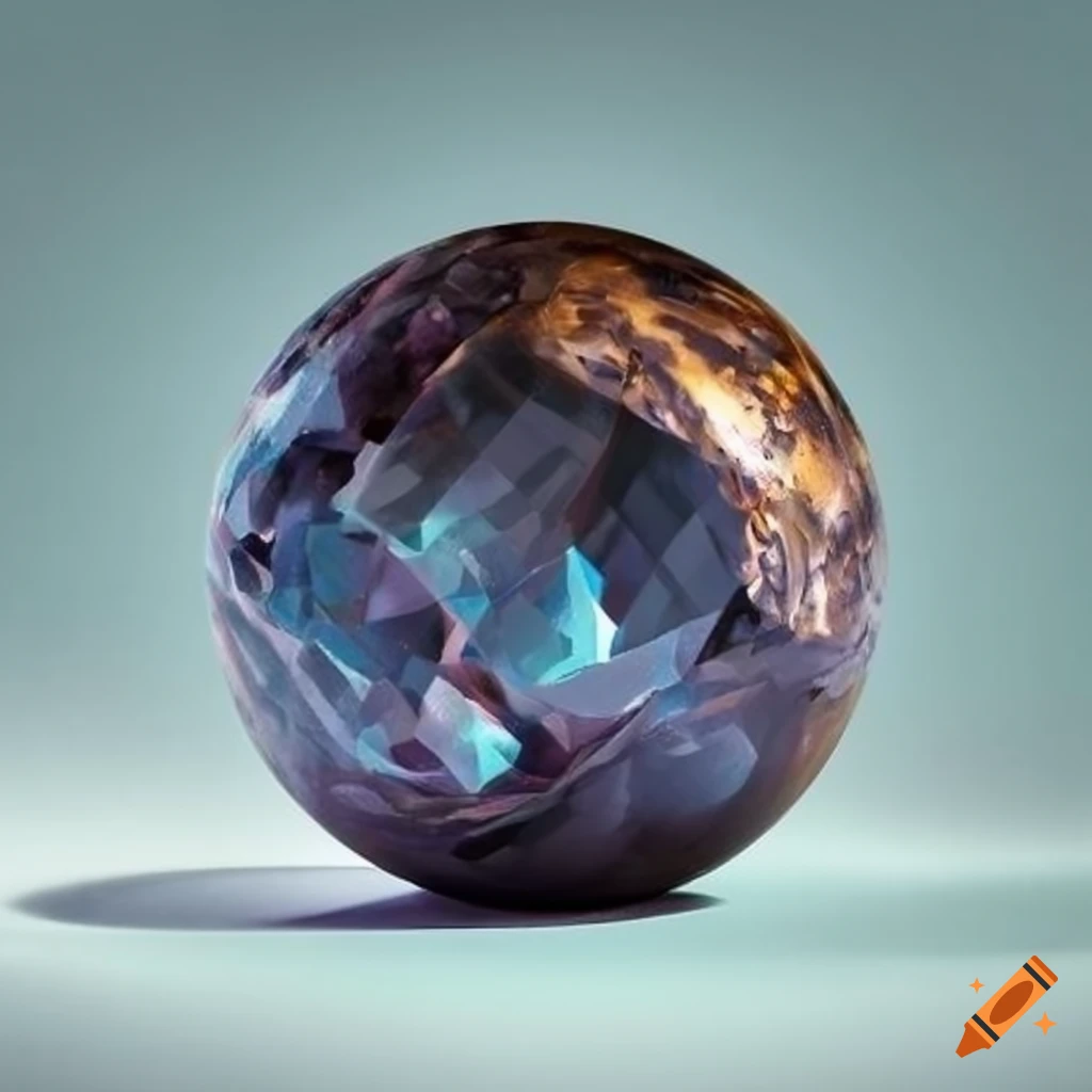 Artistic representation of a spherical crystal on Craiyon