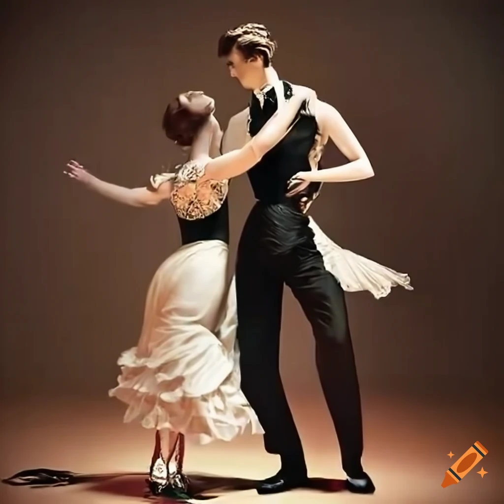 Photograph of early 1900's ballroom dancers