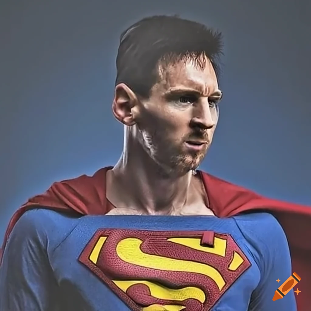 Lionel messi wearing a superman costume on Craiyon
