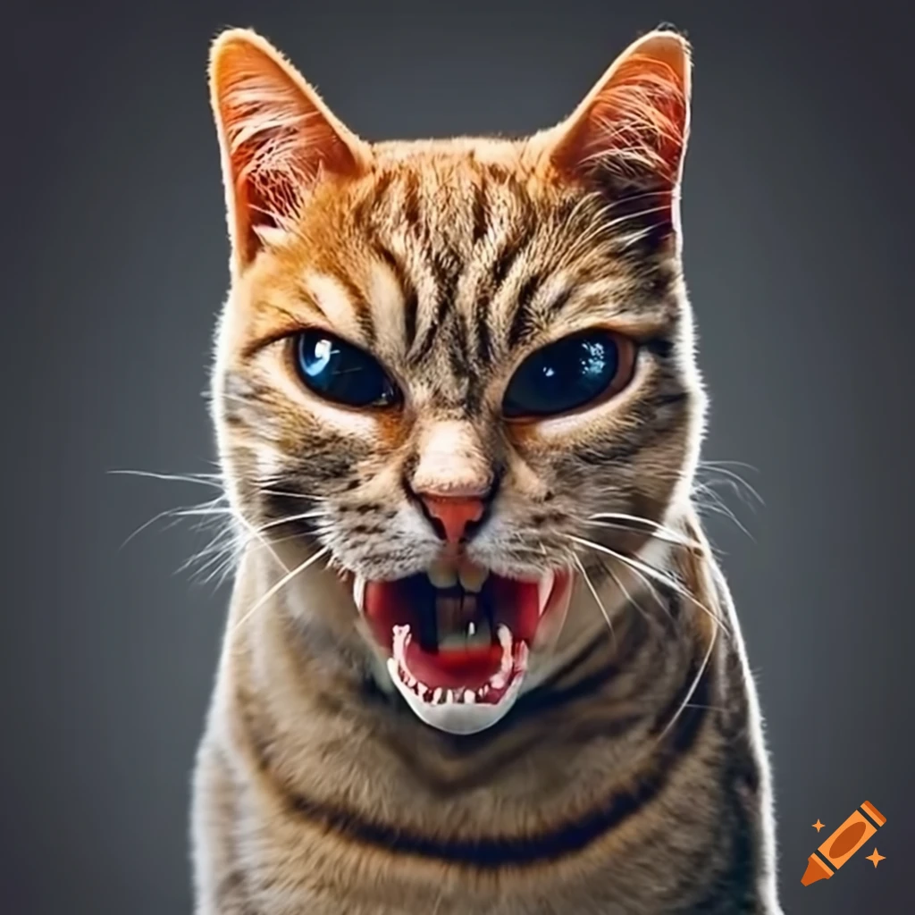 Angry cat on Craiyon
