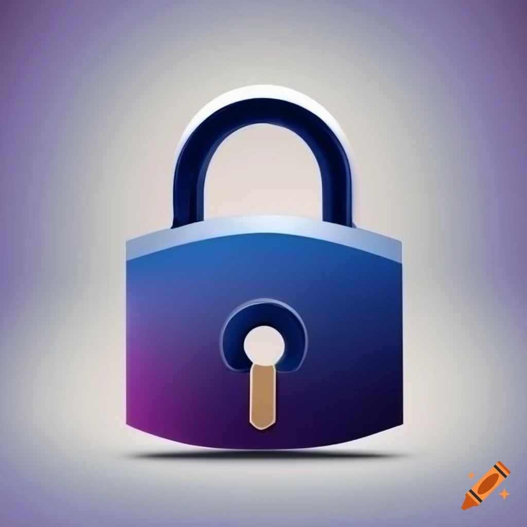 Privacy protection symbol of a locked padlock
