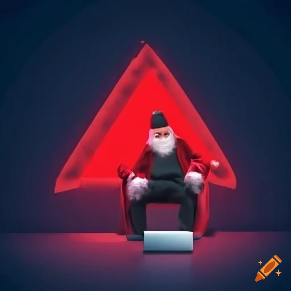 Image of a tech santa claus with a red triangle on Craiyon