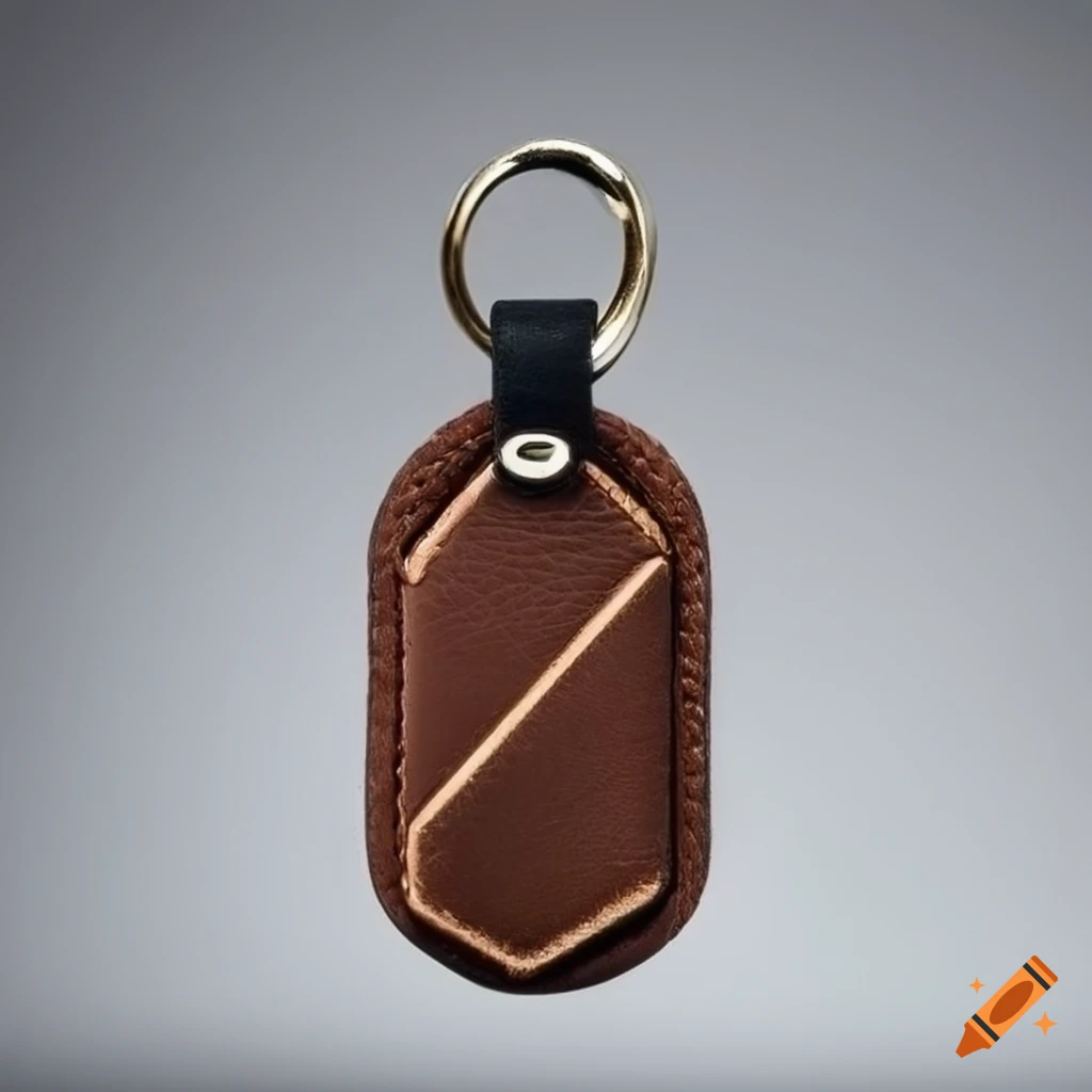 Geometric leather key ring