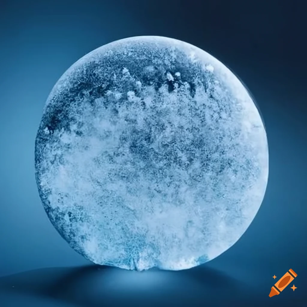 Close-up of a perfectly spherical ball of frosty ice