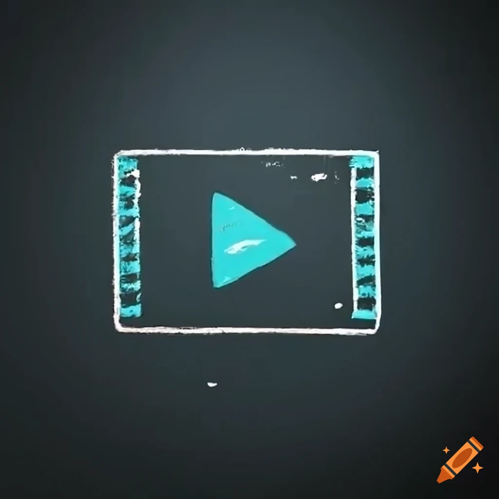 Chalk drawing of a video icon on a blackboard