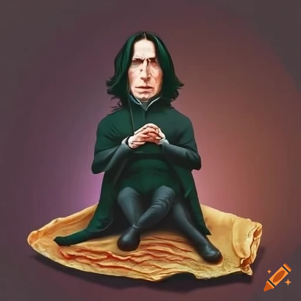 Snape sitting on a giant crepe