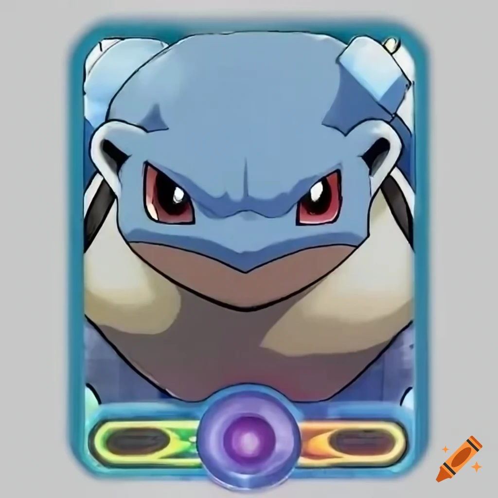 Blastoise pokemon card with original artwork and complete stats