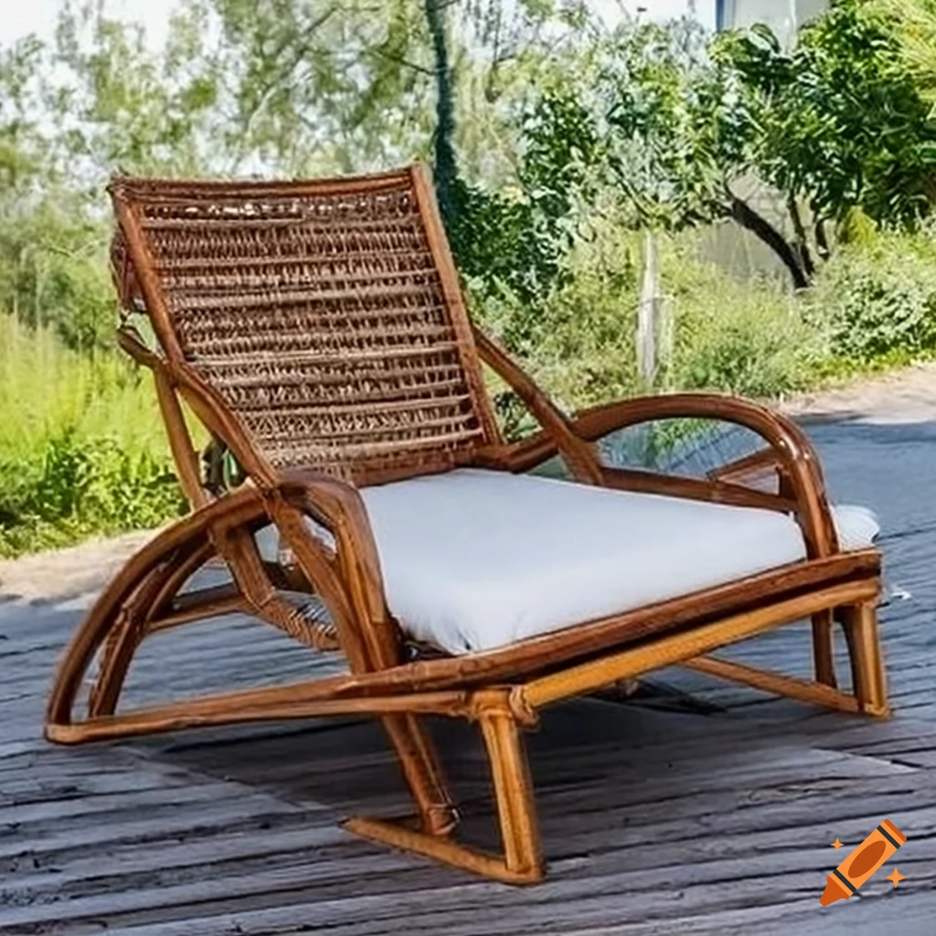 Rattan lounge chair for outdoor relaxation on Craiyon