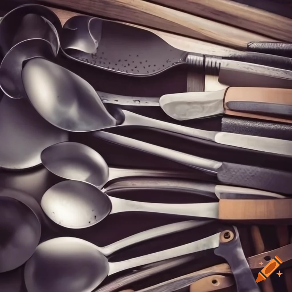 Stack of kitchen utensils