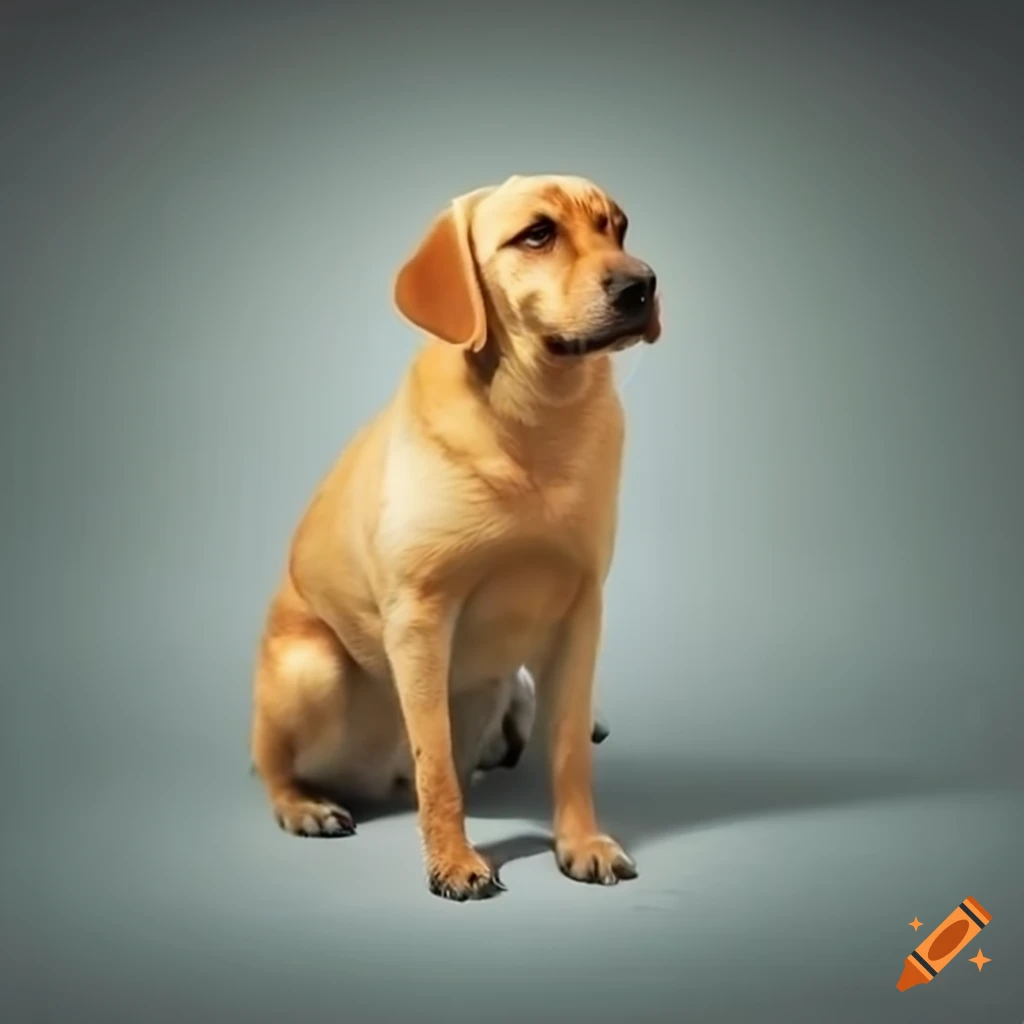 Yellow labrador retriever sitting down on Craiyon