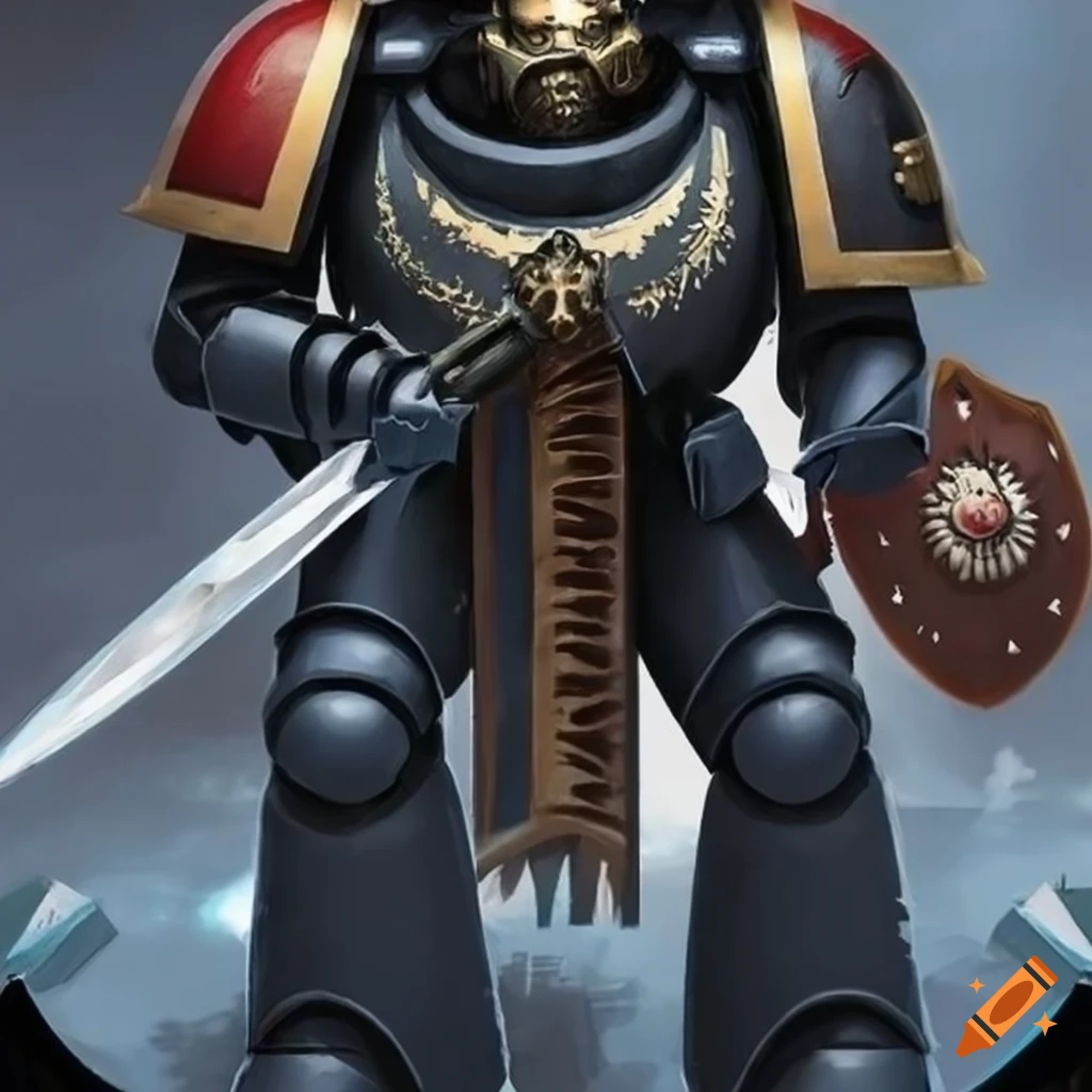 Image of a space marine with a sword and shield