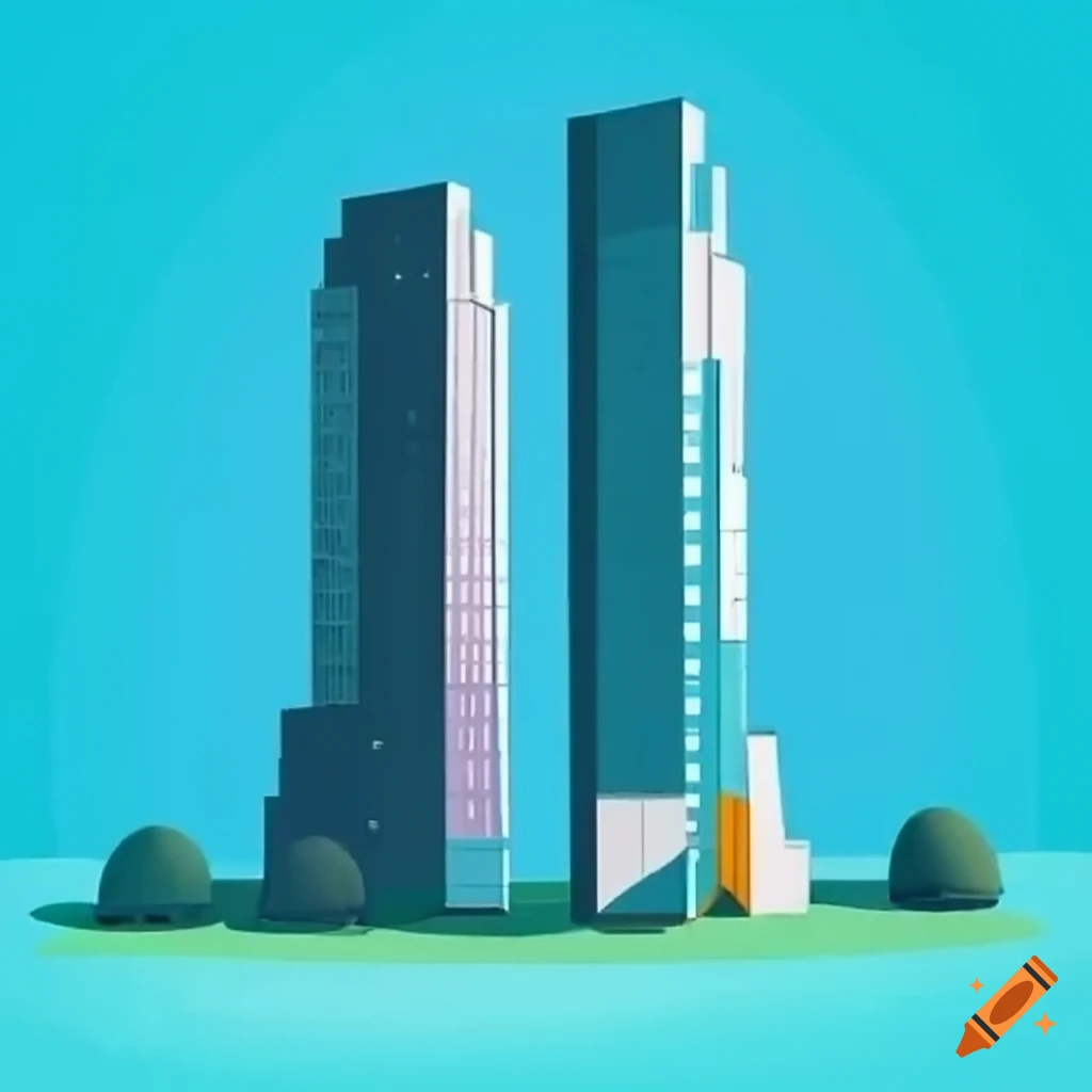 Cityscape with unique high rises and a military parade on Craiyon