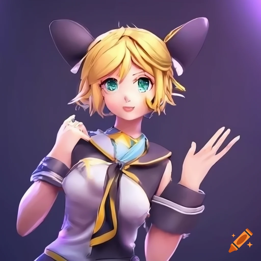 Illustration of kagamine rin in human form