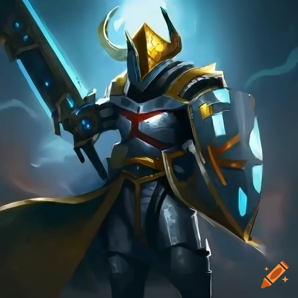 Concept art of a futuristic space knight