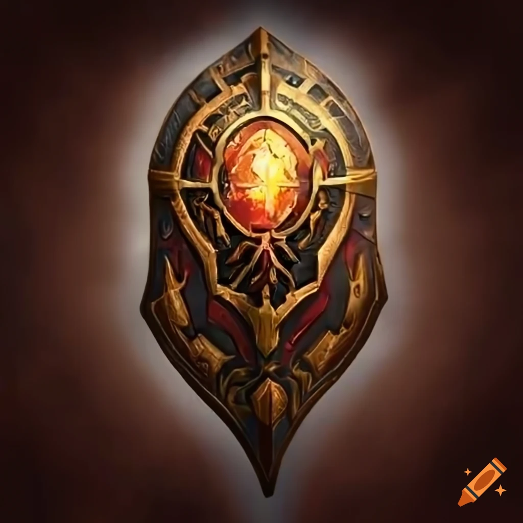 Image of a mythical legendary shield on Craiyon