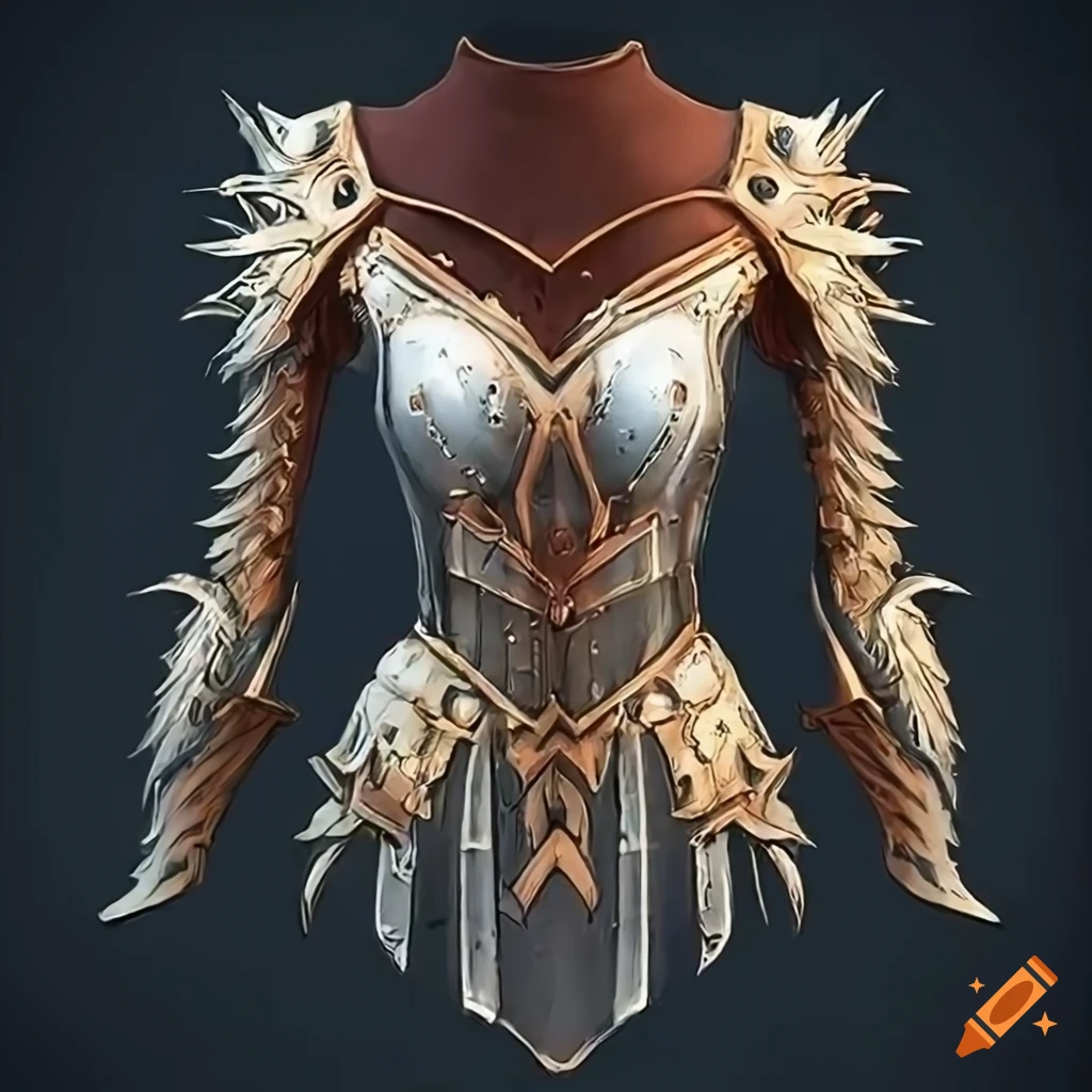 Detailed metal wing shoulder armor for sorceress