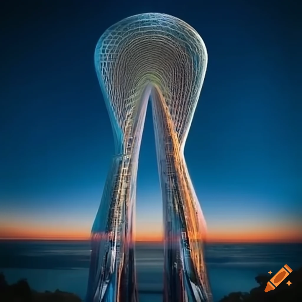Image of an impossible futuristic tower