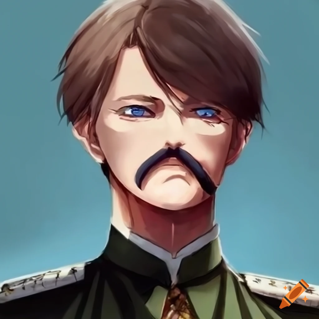 Anime style depiction of a famous historical figure
