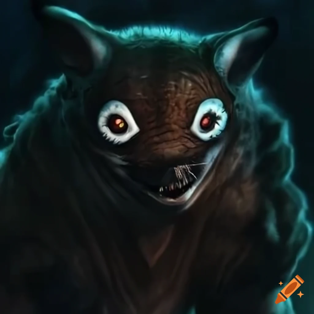 Image of a peaceful yet aggressive monster on Craiyon