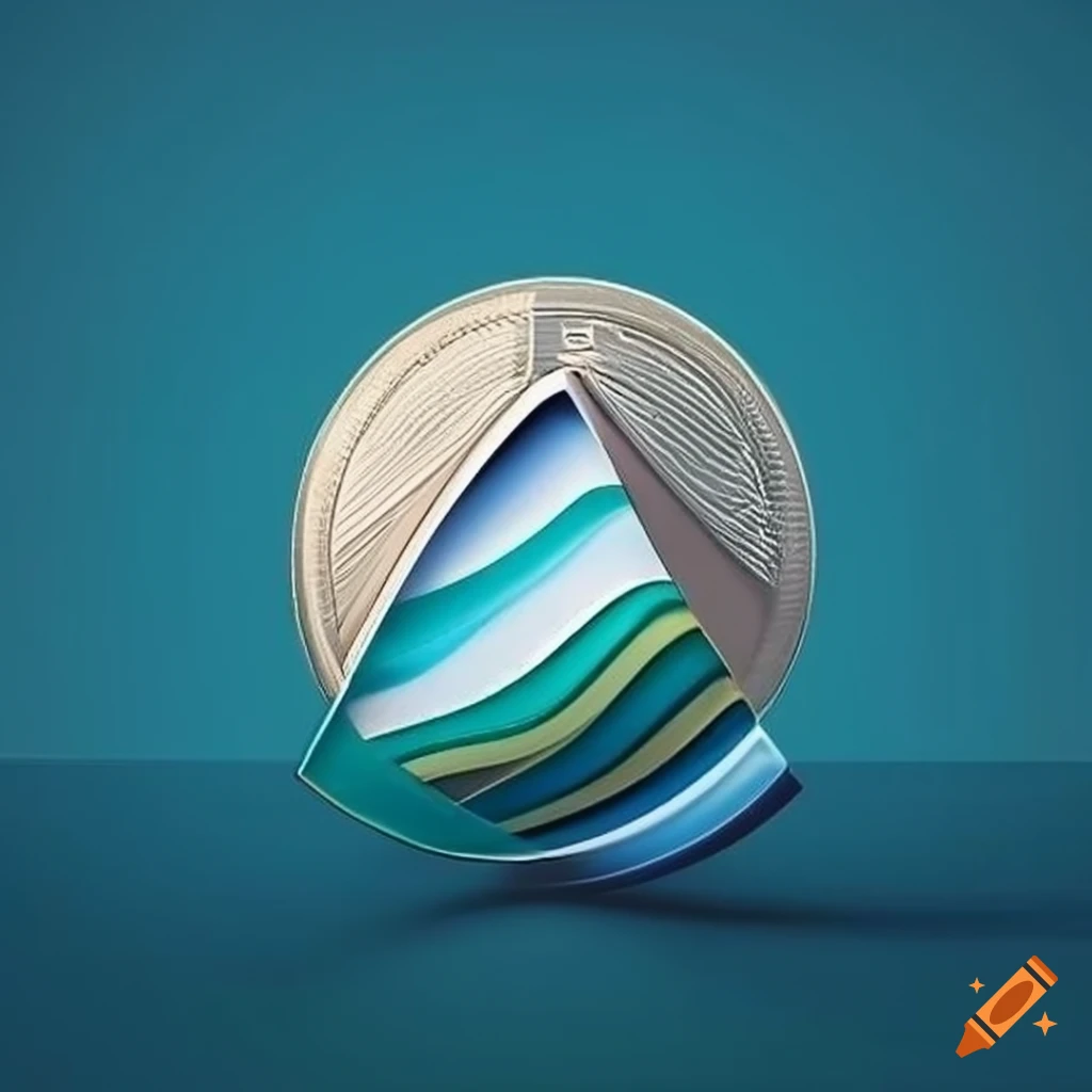 Crypto coin with wave design and letter n