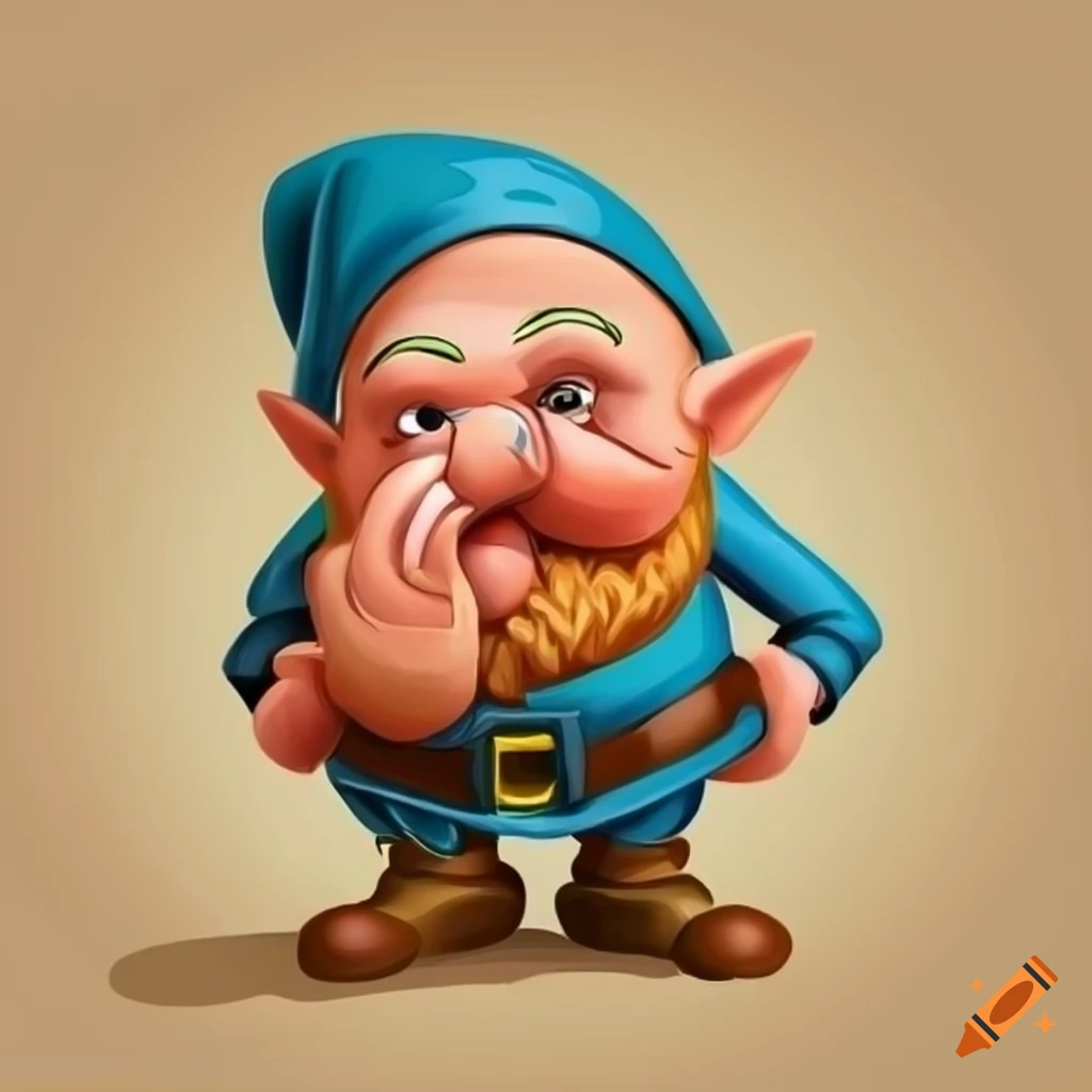 Cartoon of a dwarf with a funny pose