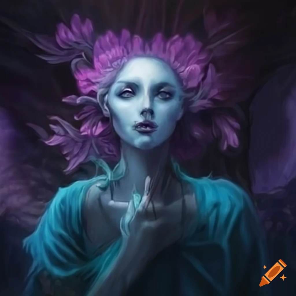 Fantasy art of a greek flower spirit