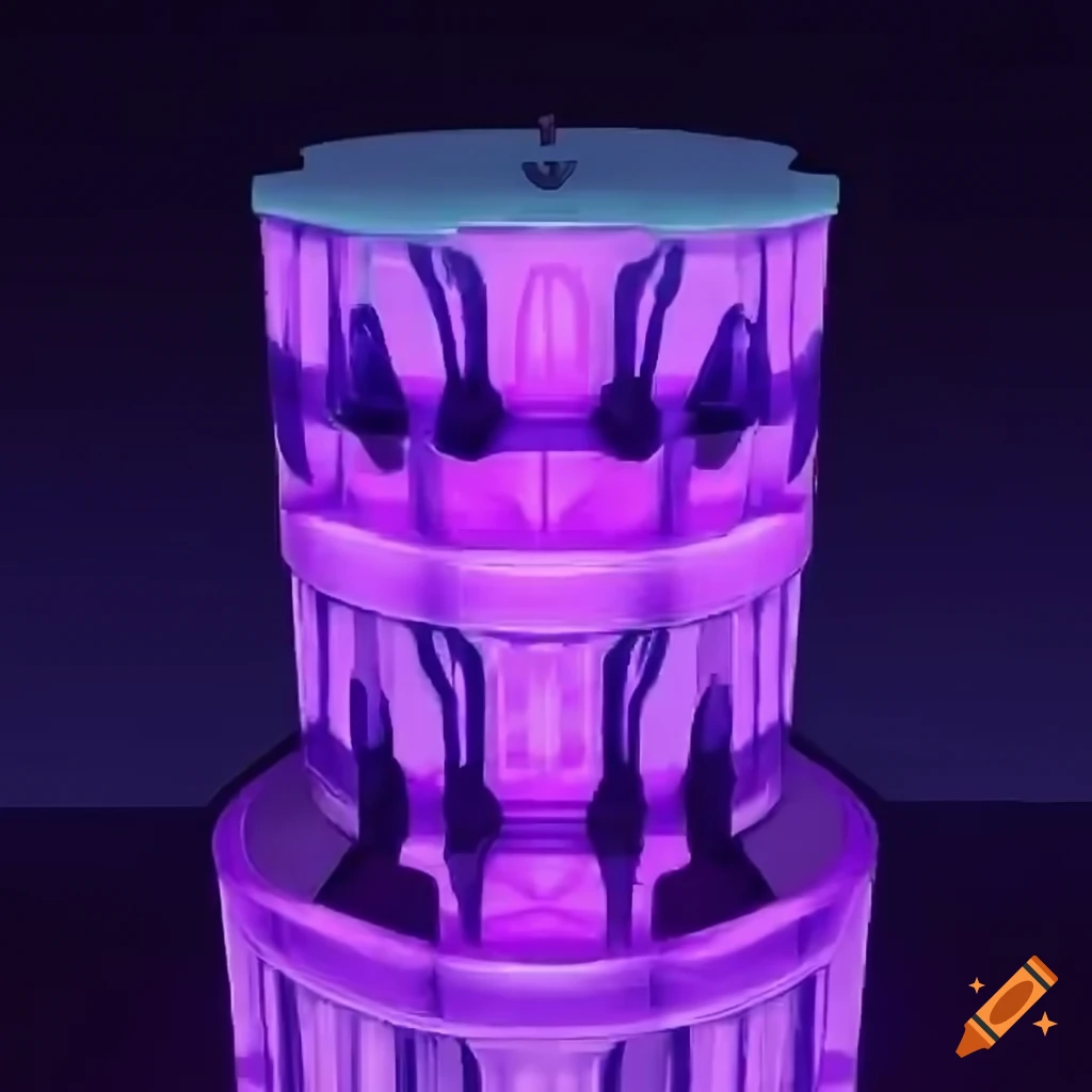 Purple light emitting cylindrical server