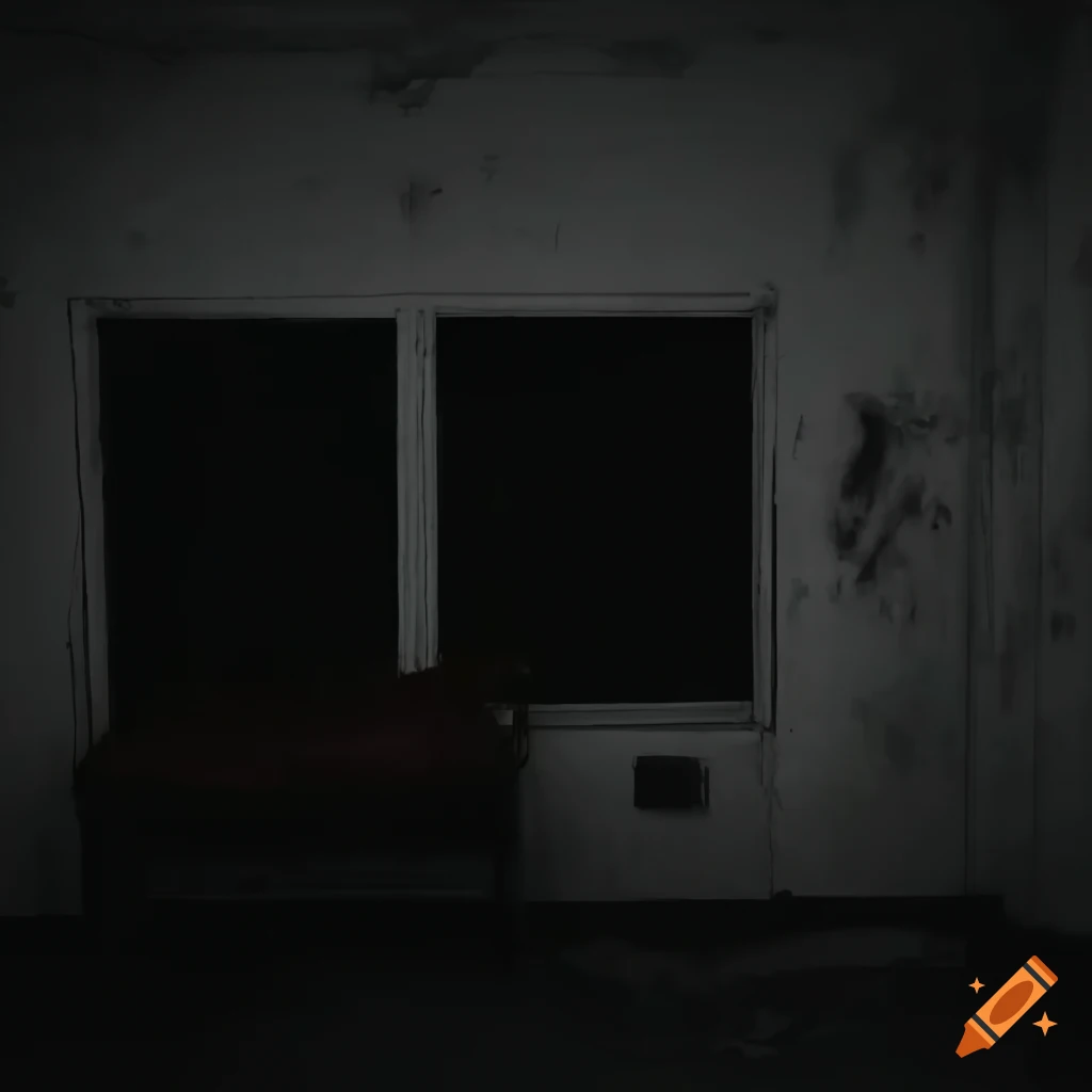 Liminal space style abandoned bedroom with dim lighting on Craiyon