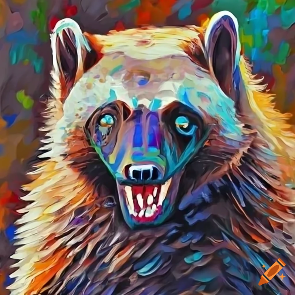 Smiling wolverine with viking helmet