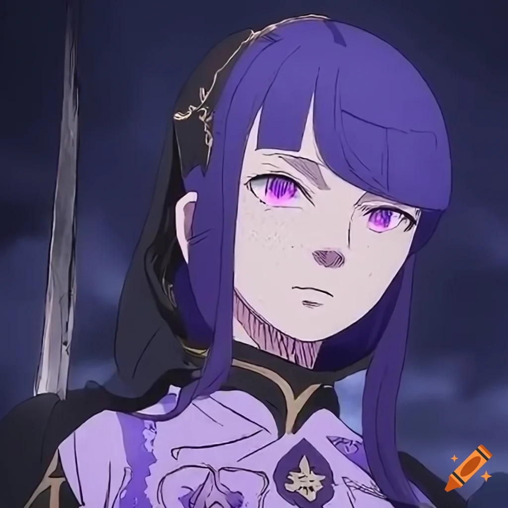 Character design of shogun raiden in black clover style