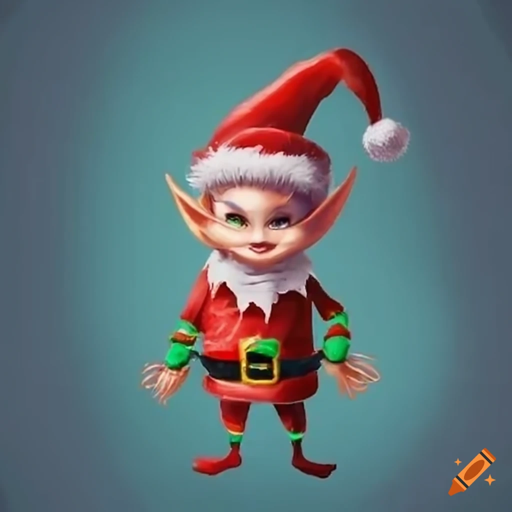 Festive elf with a comical weapon