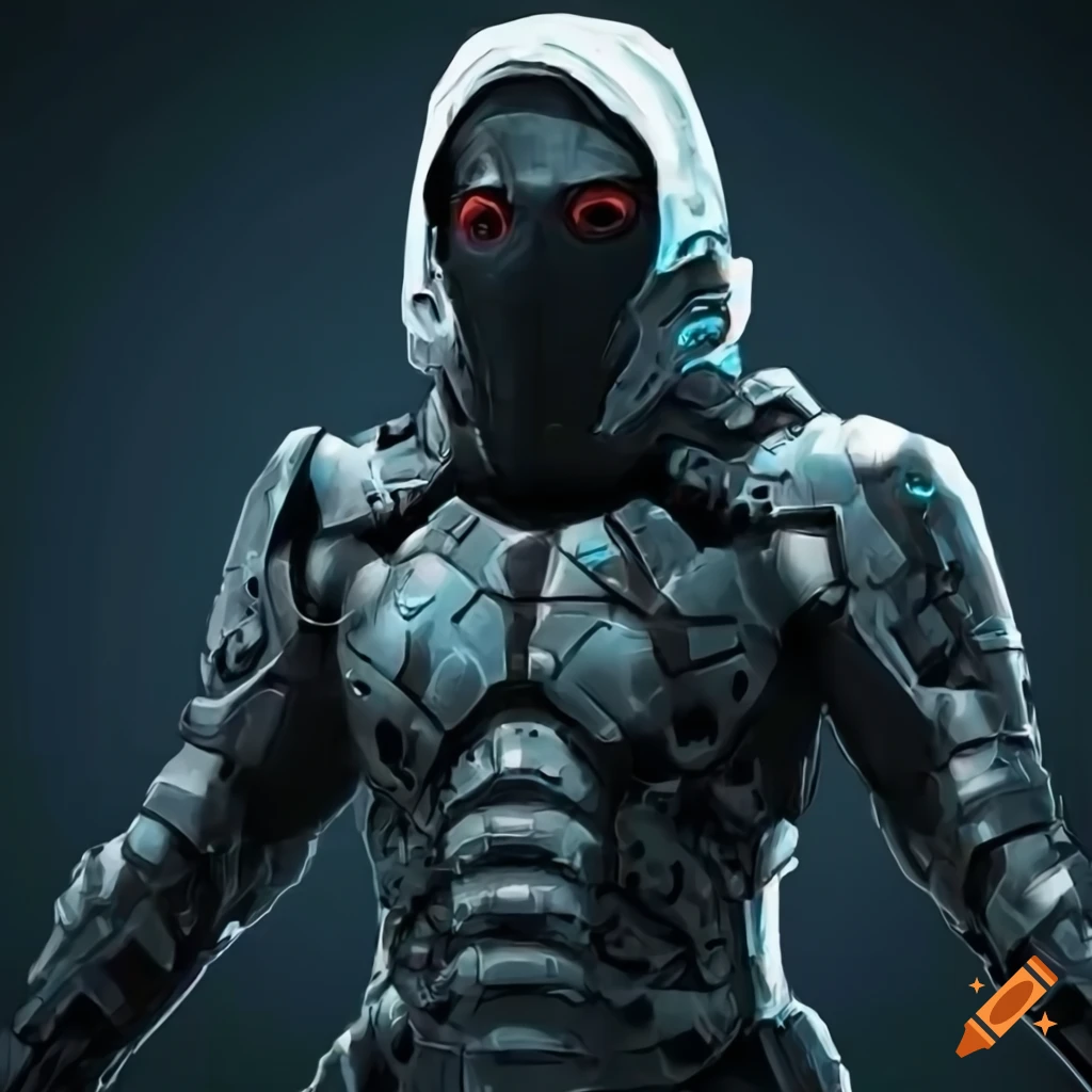 Image of a man in futuristic full body armor on Craiyon