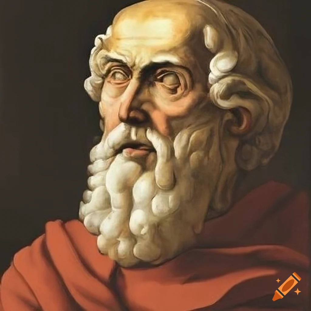 Portrait of zeno of citium on Craiyon