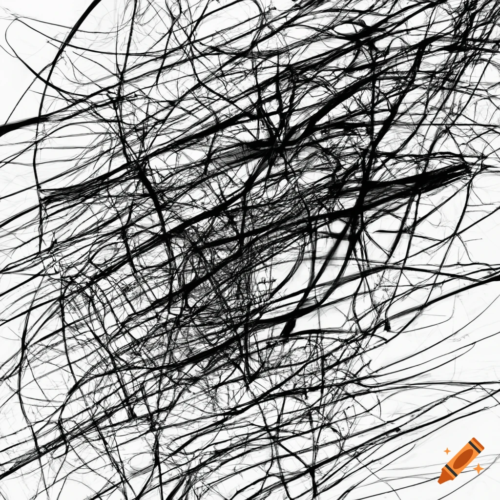 Abstract black and white scribbles