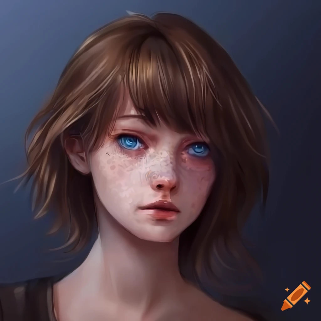 Realistic anime style portrait of a melancholic woman on Craiyon