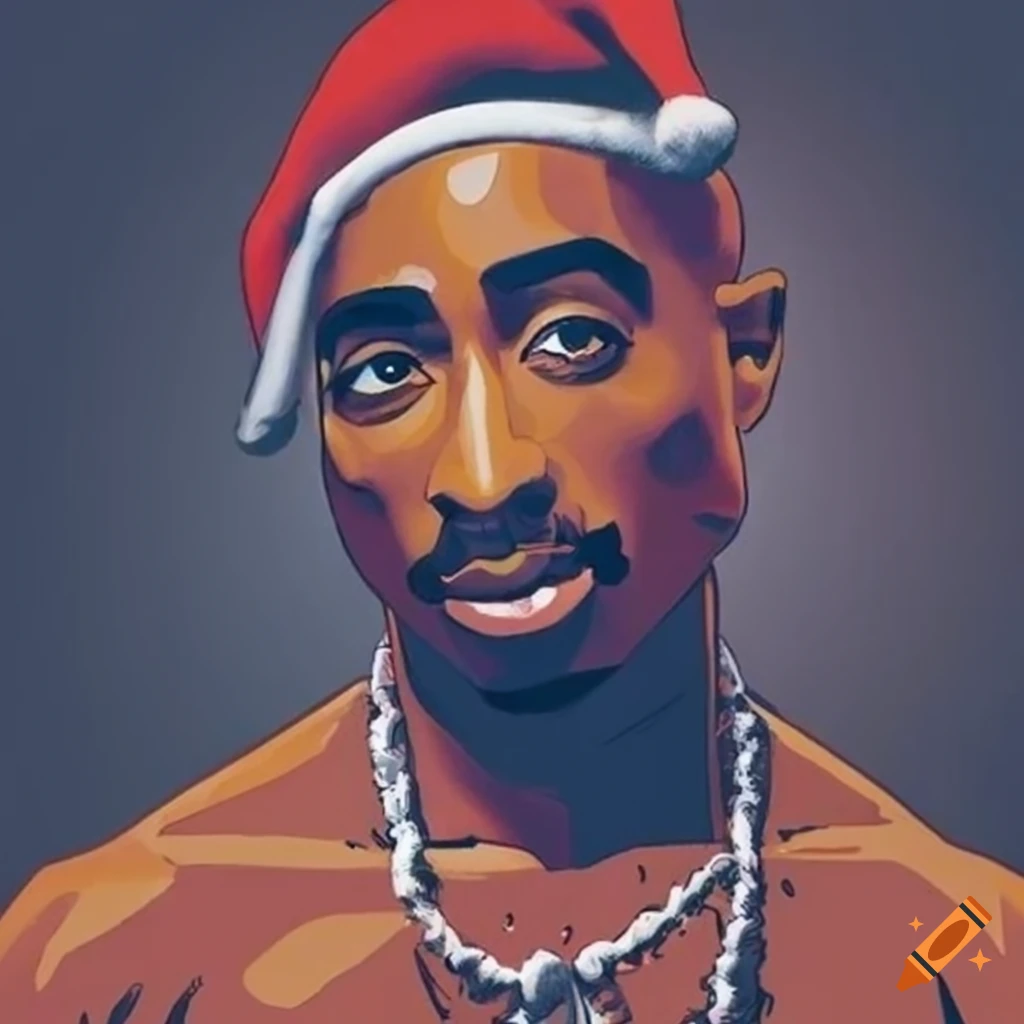 Invitation to a 2pac themed christmas party on Craiyon