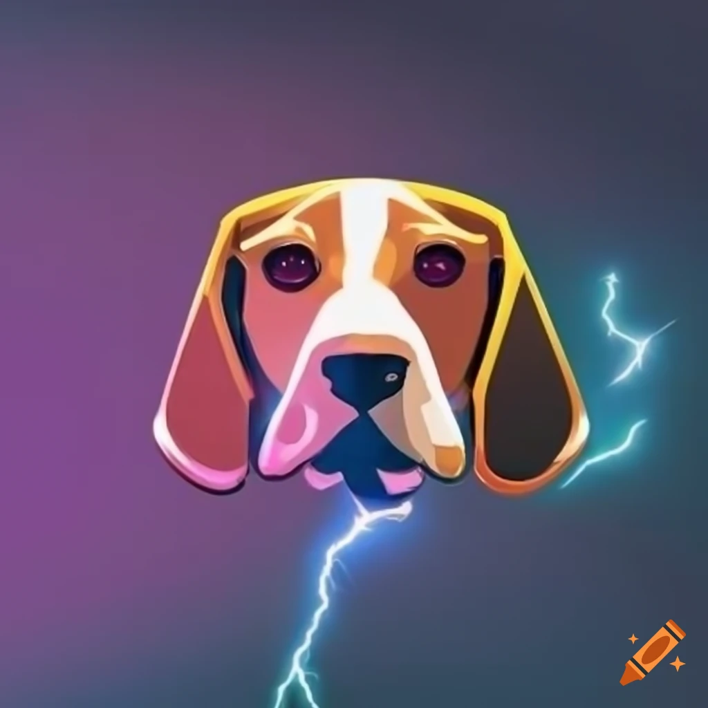 E-sports logo with a beagle surrounded by thunder