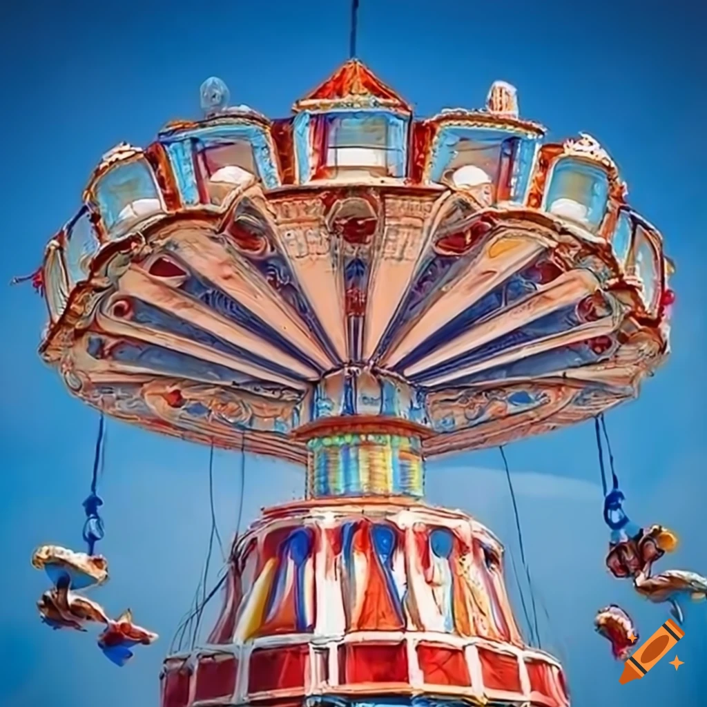 Masterfully sculpted fairground forms in primary colors on Craiyon