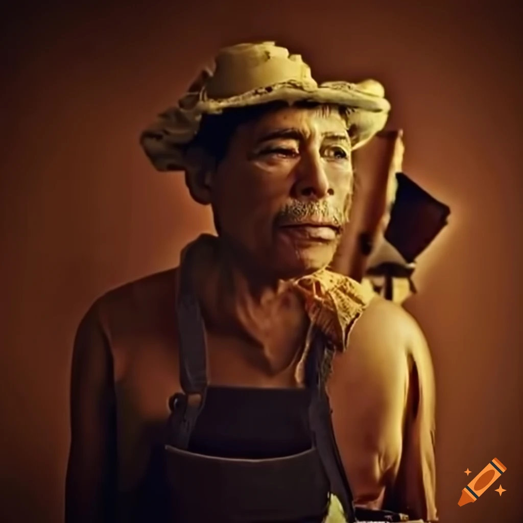 Mexican man working on a house